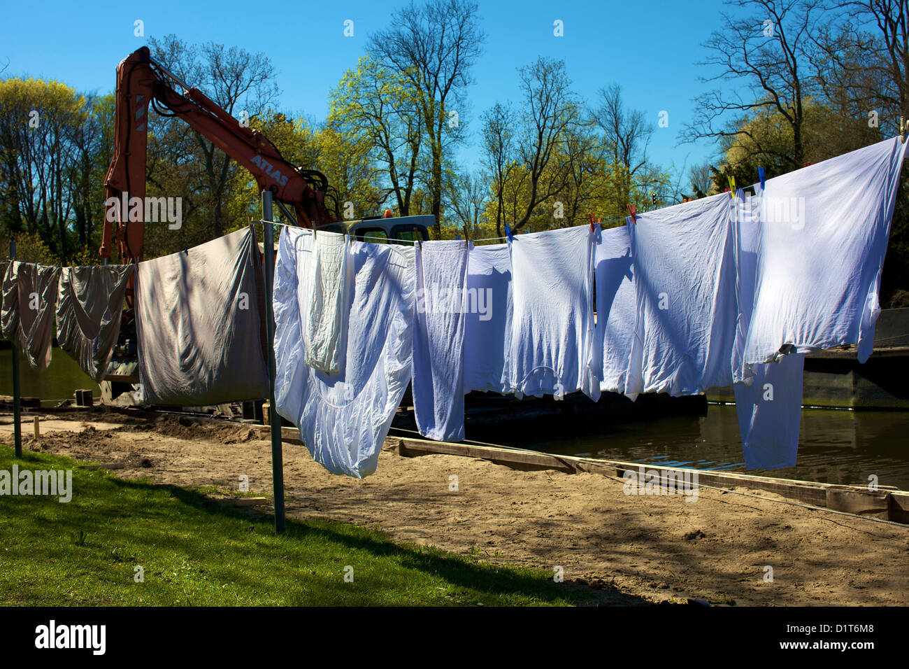 Laundry on the clothes line Stock Photo - Alamy