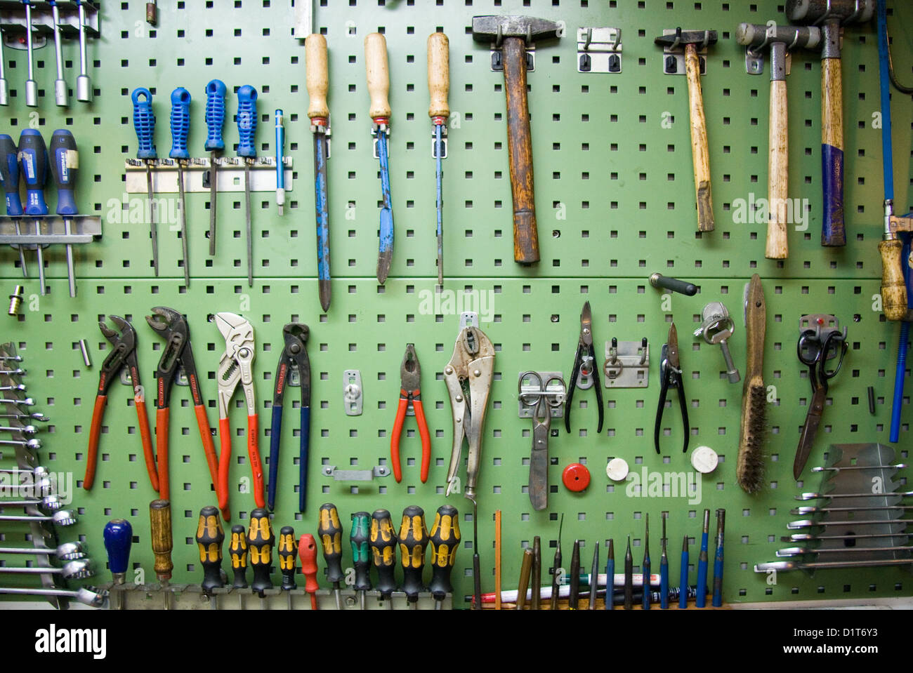 Warnemuende, Germany, tool on a tool wall Stock Photo - Alamy