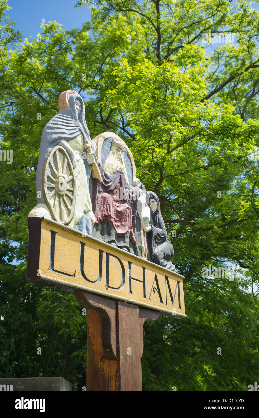 Ludham Village Sign Stock Photo - Alamy