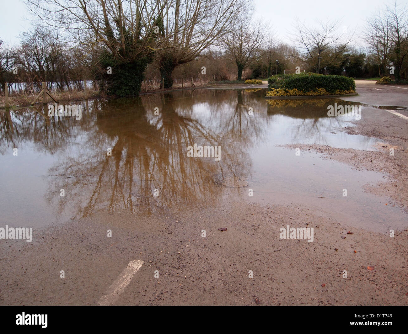 Flooding in the countryside, rivers flooding and footpaths Stock Photo ...