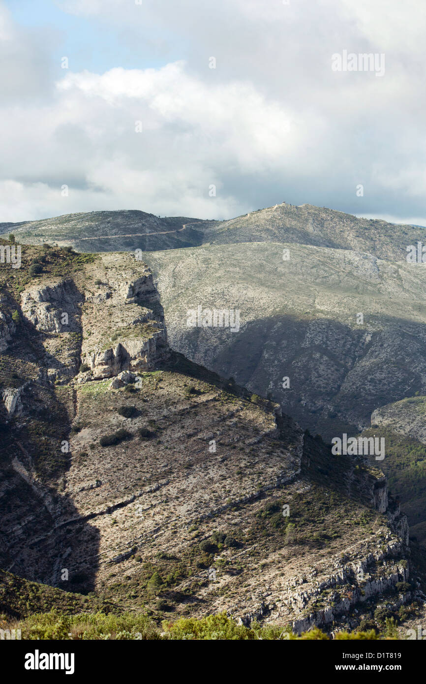 Spanish mountains landscape near Tarbena, Alicante province, Spain ...