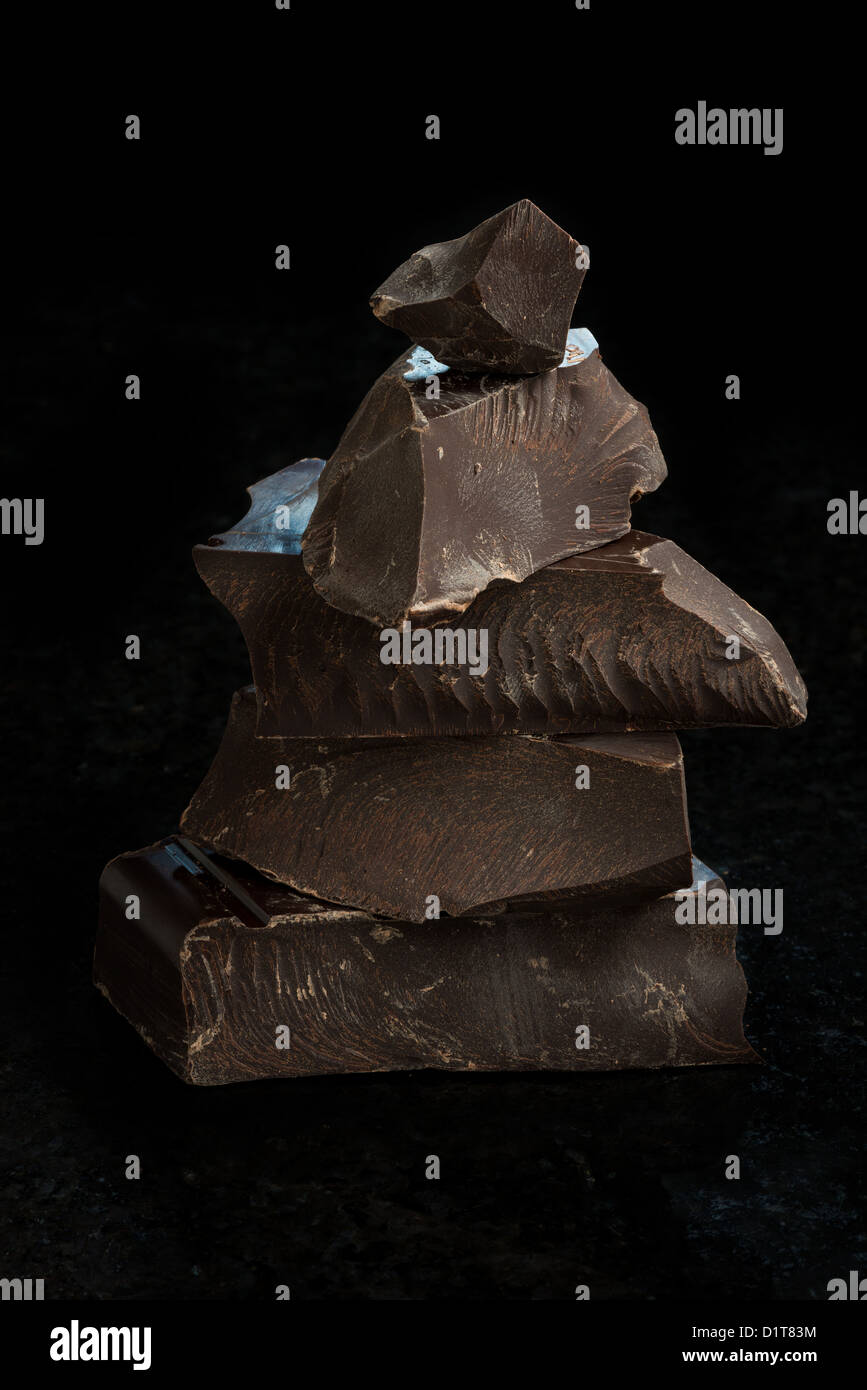 STACKED CHOCOLATE CHUNKS Stock Photo - Alamy