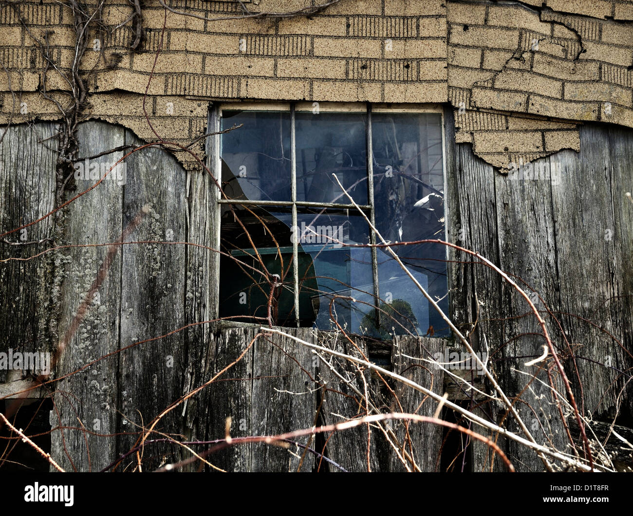 A Rustic Aged Barn with Broken Window Stock Photo - Alamy