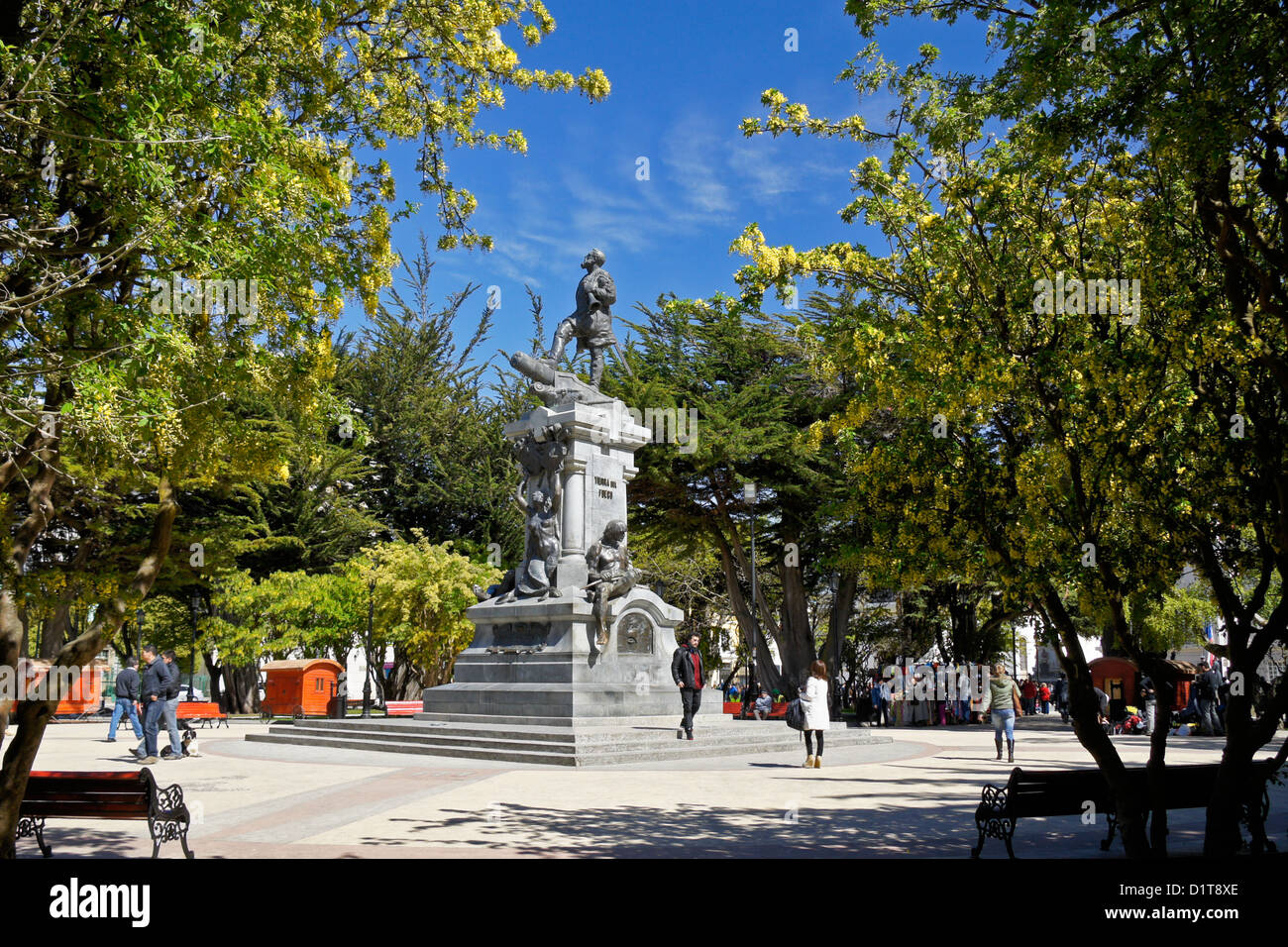 Ferdinand Magellan monument in Plaza Munoz Gamero, Punta Arenas ...