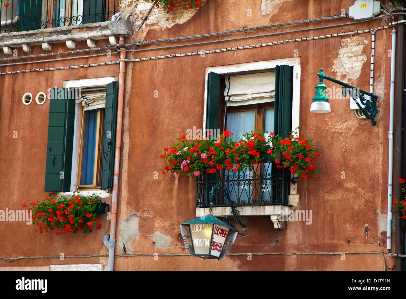 Europe. Italy. Venice. Street Scenes from Venice With Flower Boxes ...