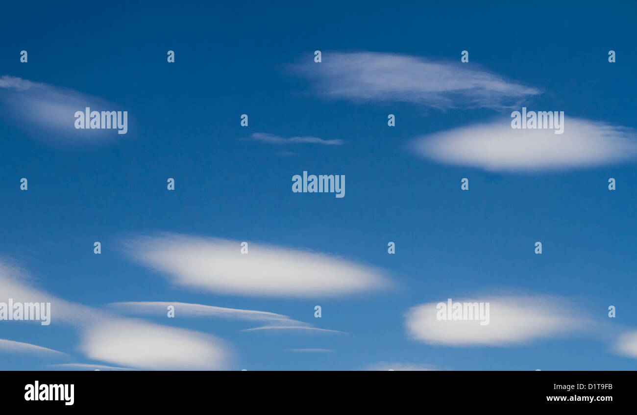 Unusual formations of Cirrus Uncinus cloud formations Stock Photo - Alamy