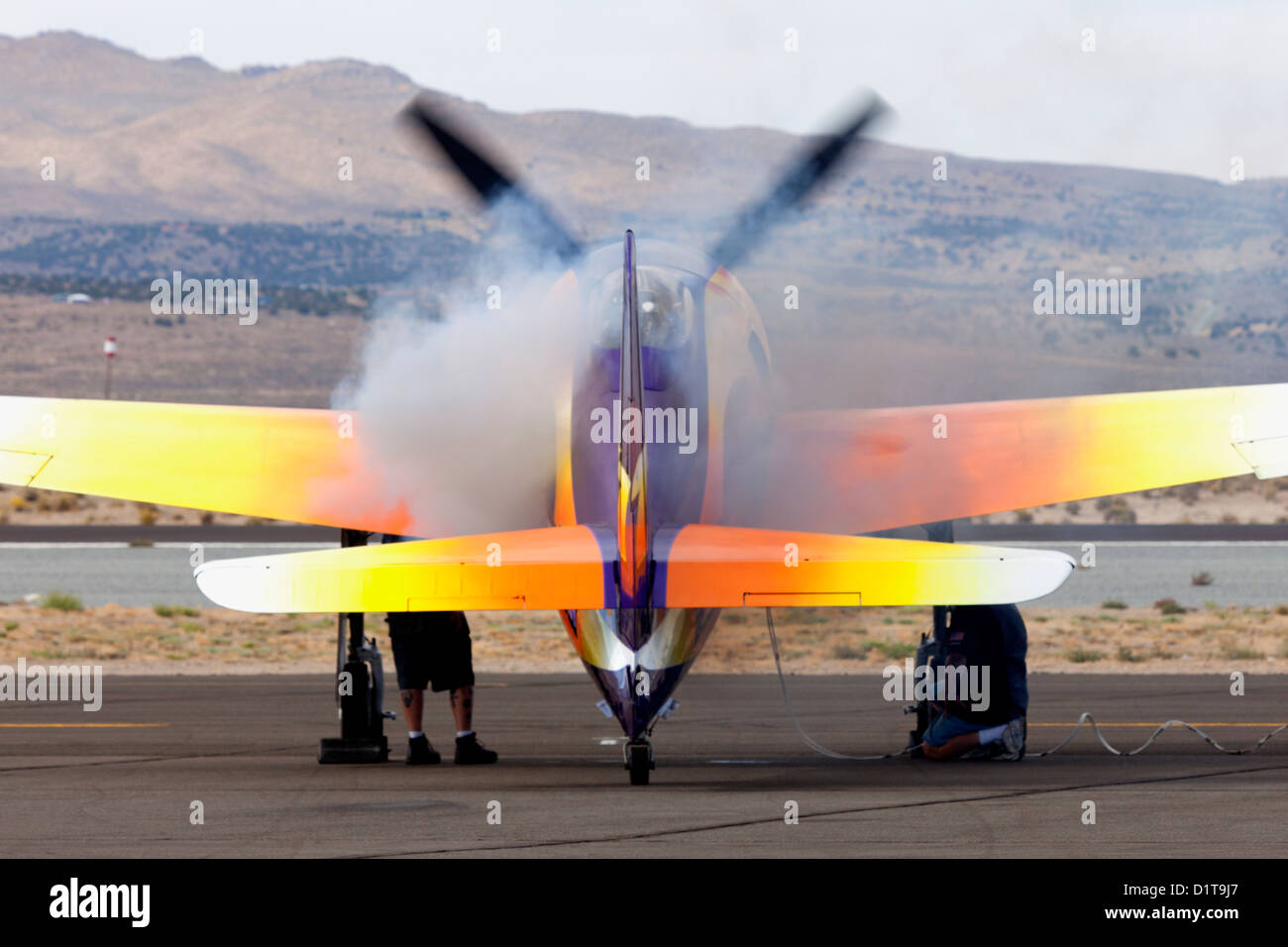 Unlimited Air Racer Rare Bear is a modified Grumman Bearcat Stock Photo ...