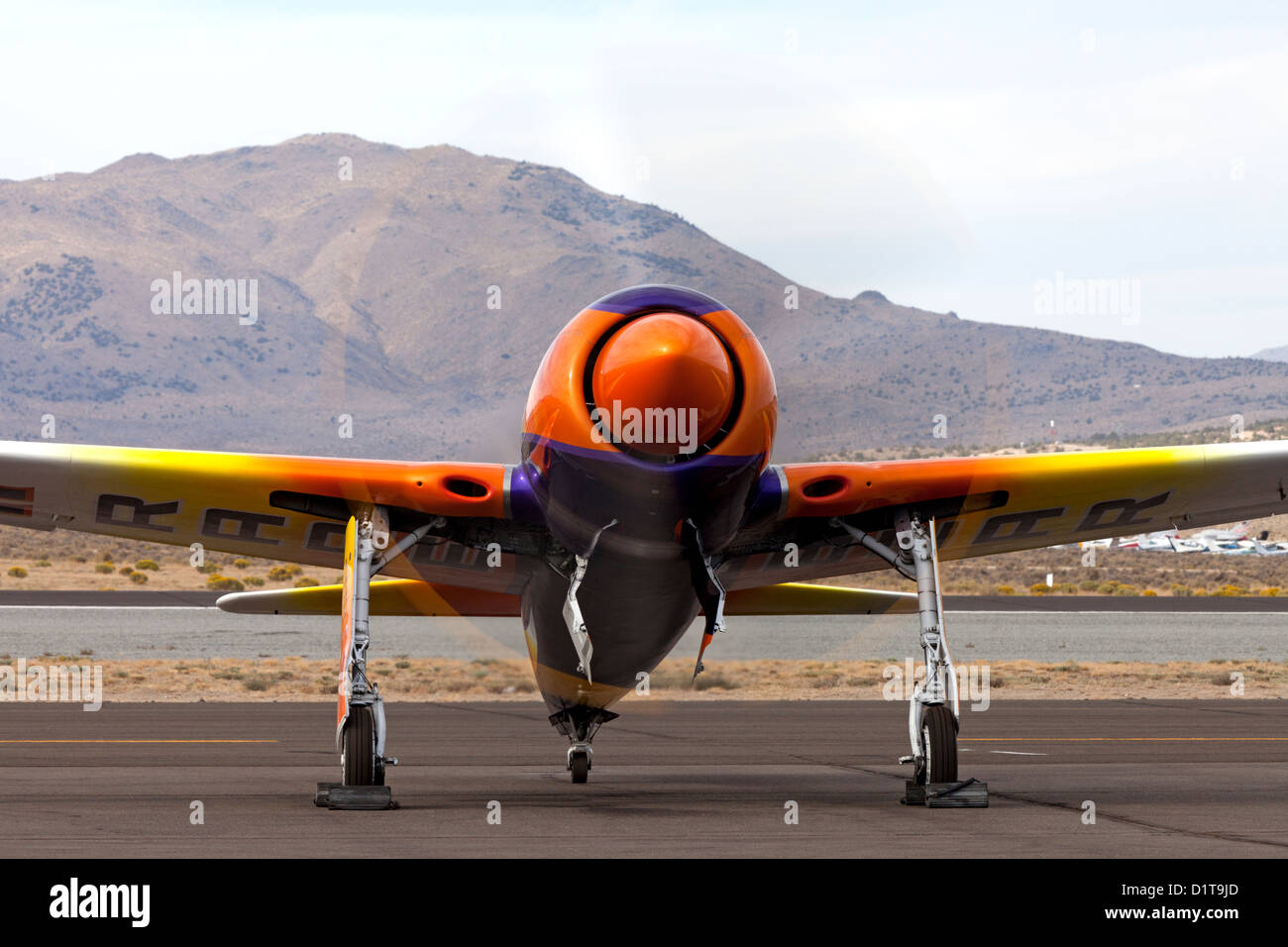 Unlimited Air Racer Rare Bear is a modified Grumman Bearcat Stock Photo ...