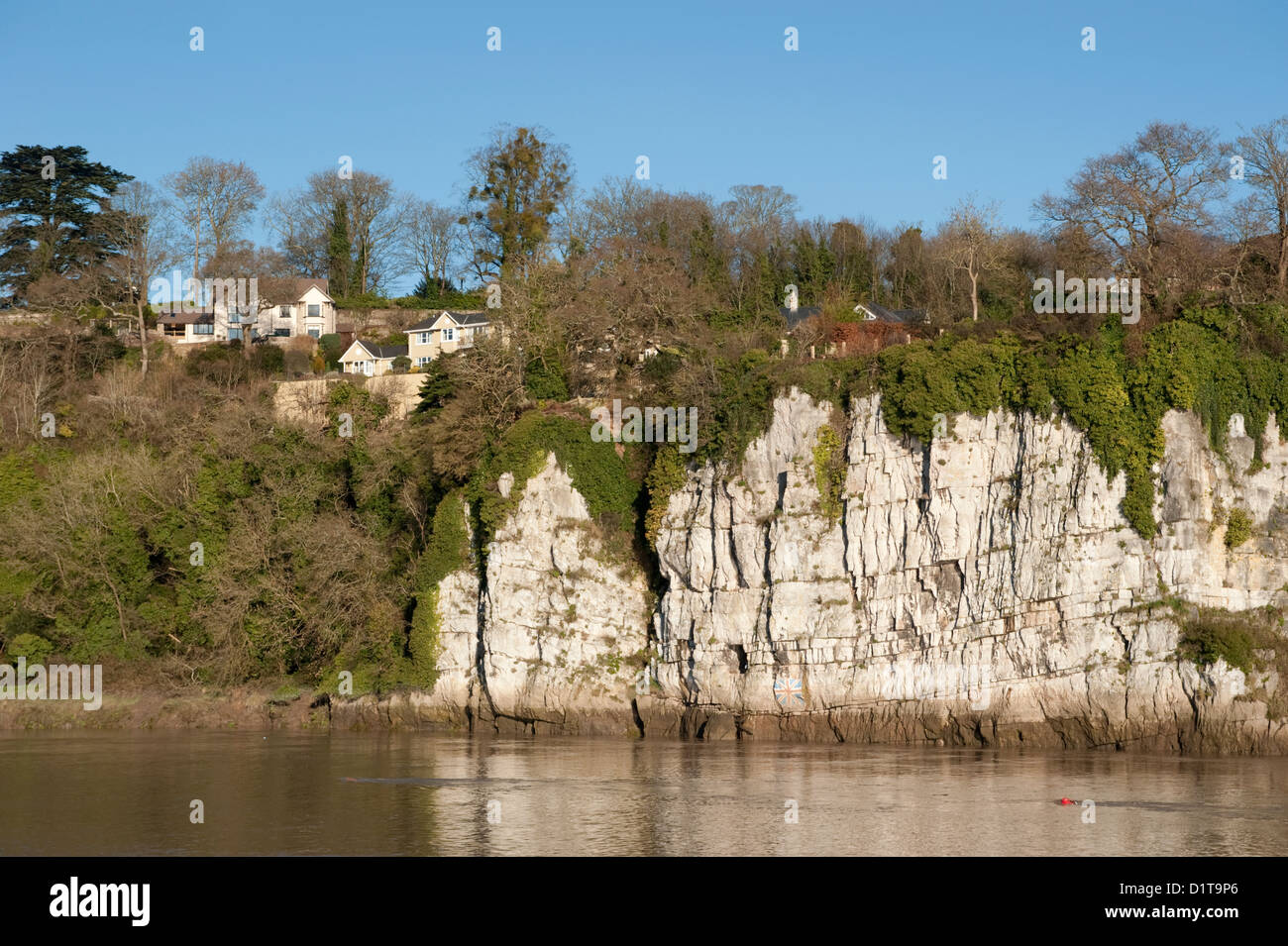 Cliffs on the River Wye at Chepstow Stock Photo - Alamy