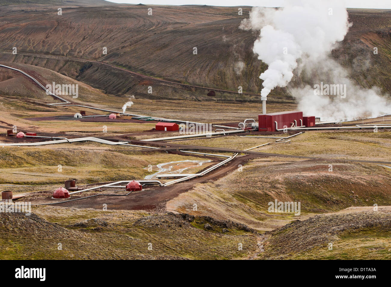 geothermal power plant at the Krafla Volcano near Lake Myvatn, Iceland ...