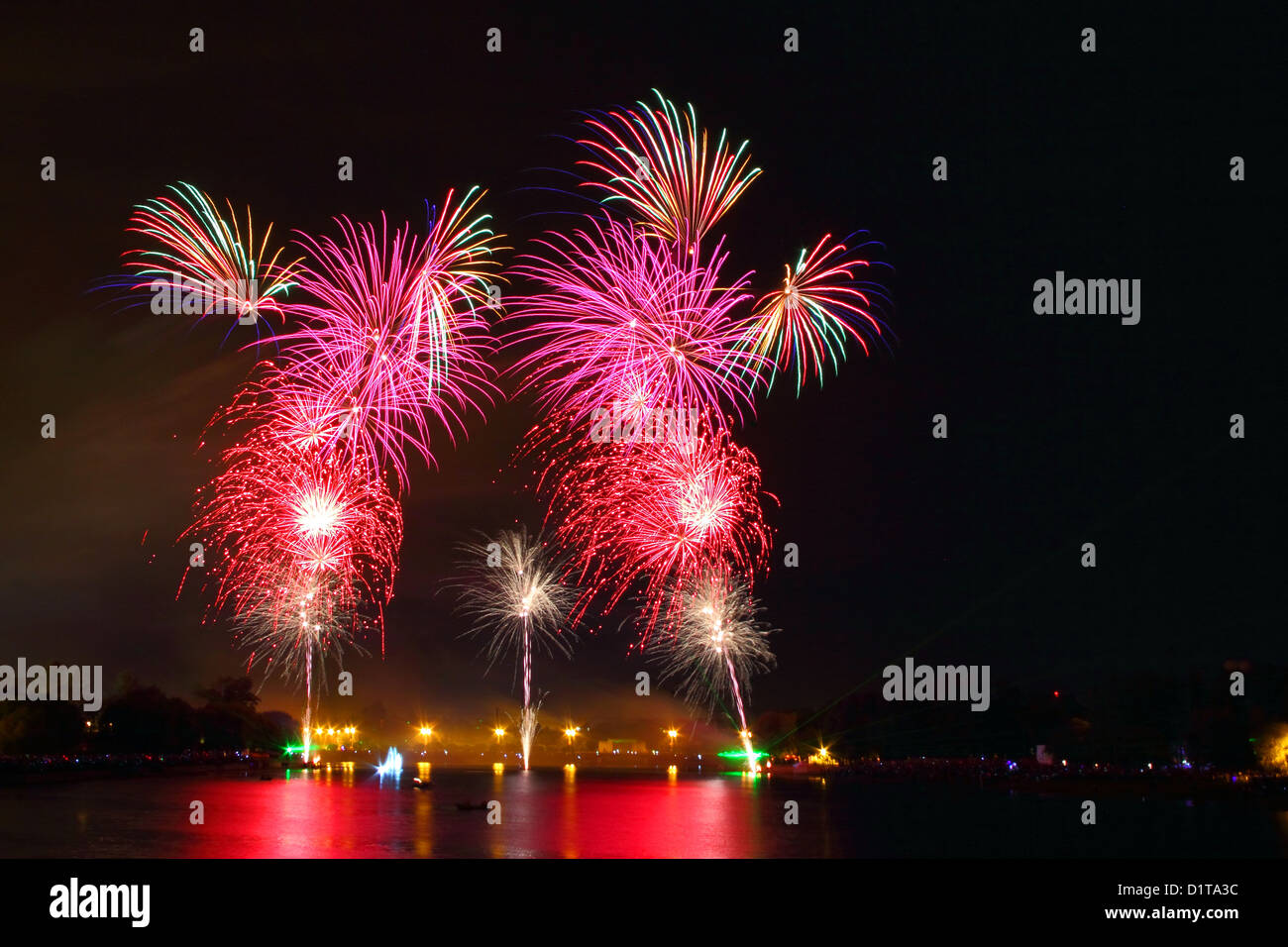 fireworks over water Stock Photo - Alamy