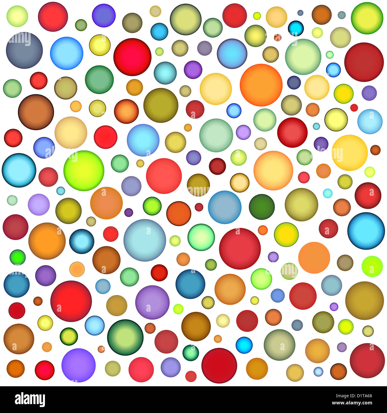 abstract sphere bubble pattern in multiple color on white Stock Photo ...