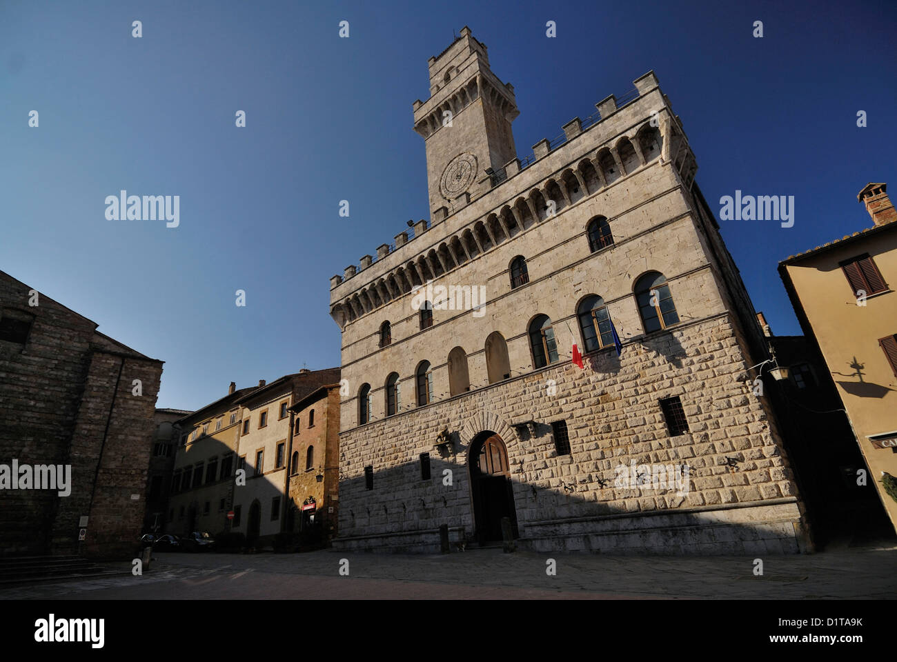 Piazza Grande, Montepulciano, Val d'Orcia, Tuscany, Italy Stock Photo ...