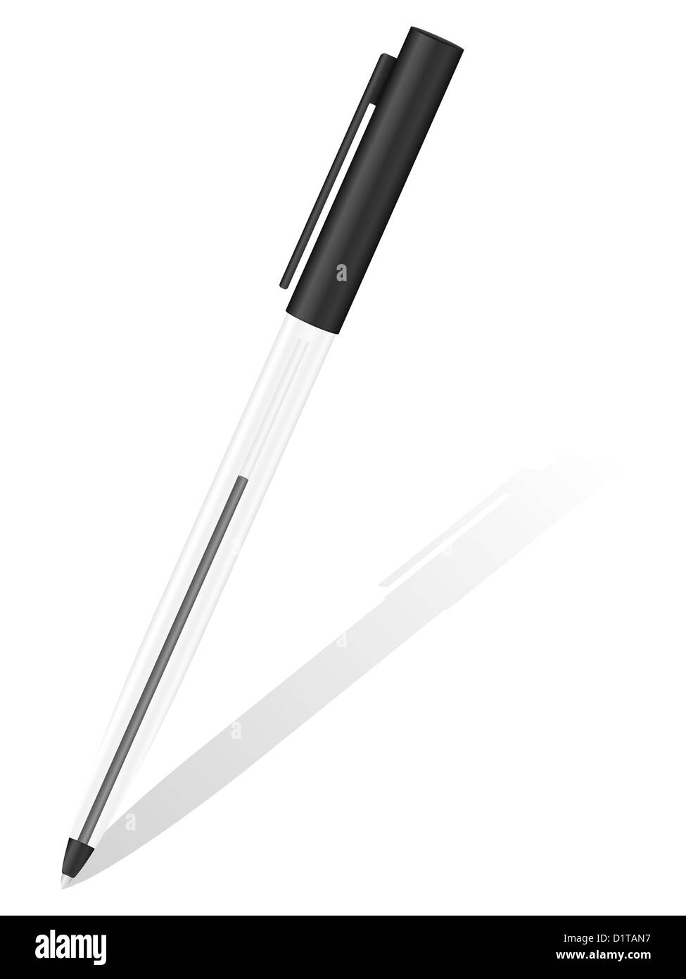 Ballpoint pen and shadow on a white background. Vector illustration ...