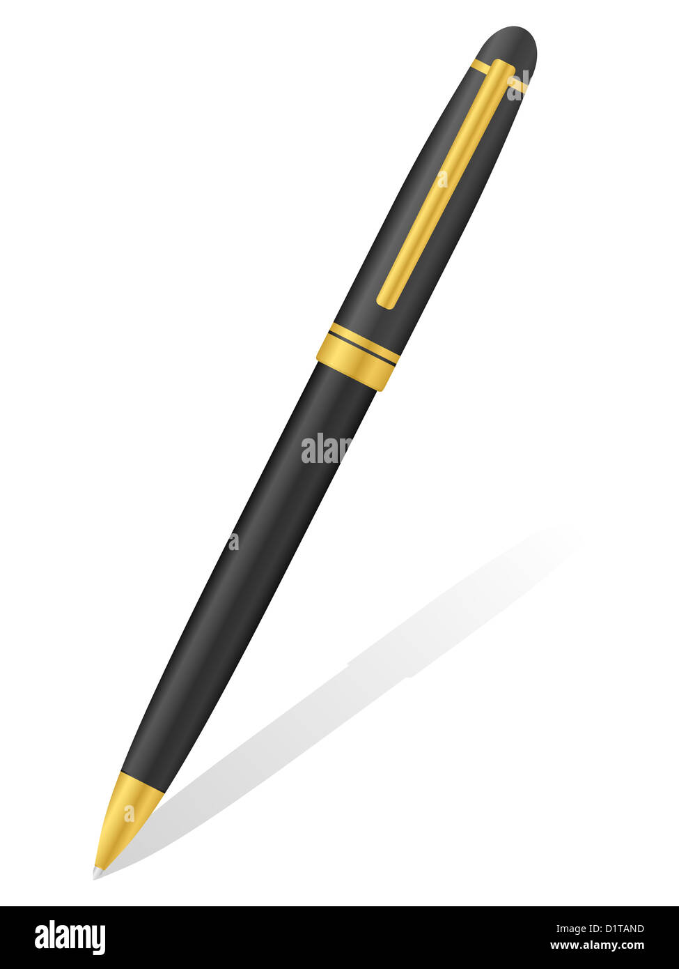 Ballpoint pen and shadow on a white background. Vector illustration ...