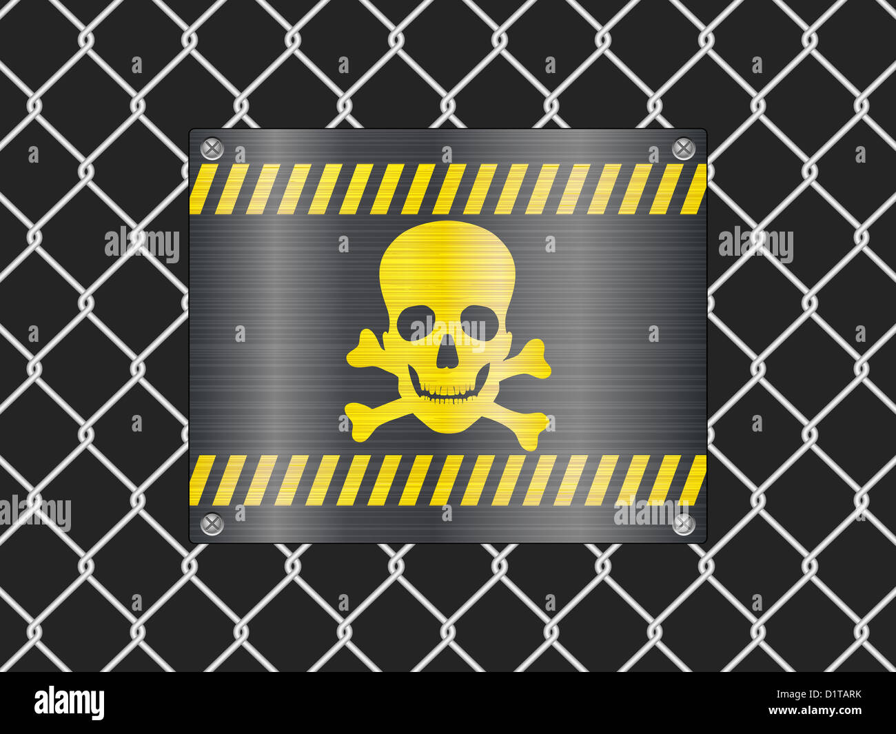 Wire fence and jolly roger sign background. Vector illustrator Stock ...