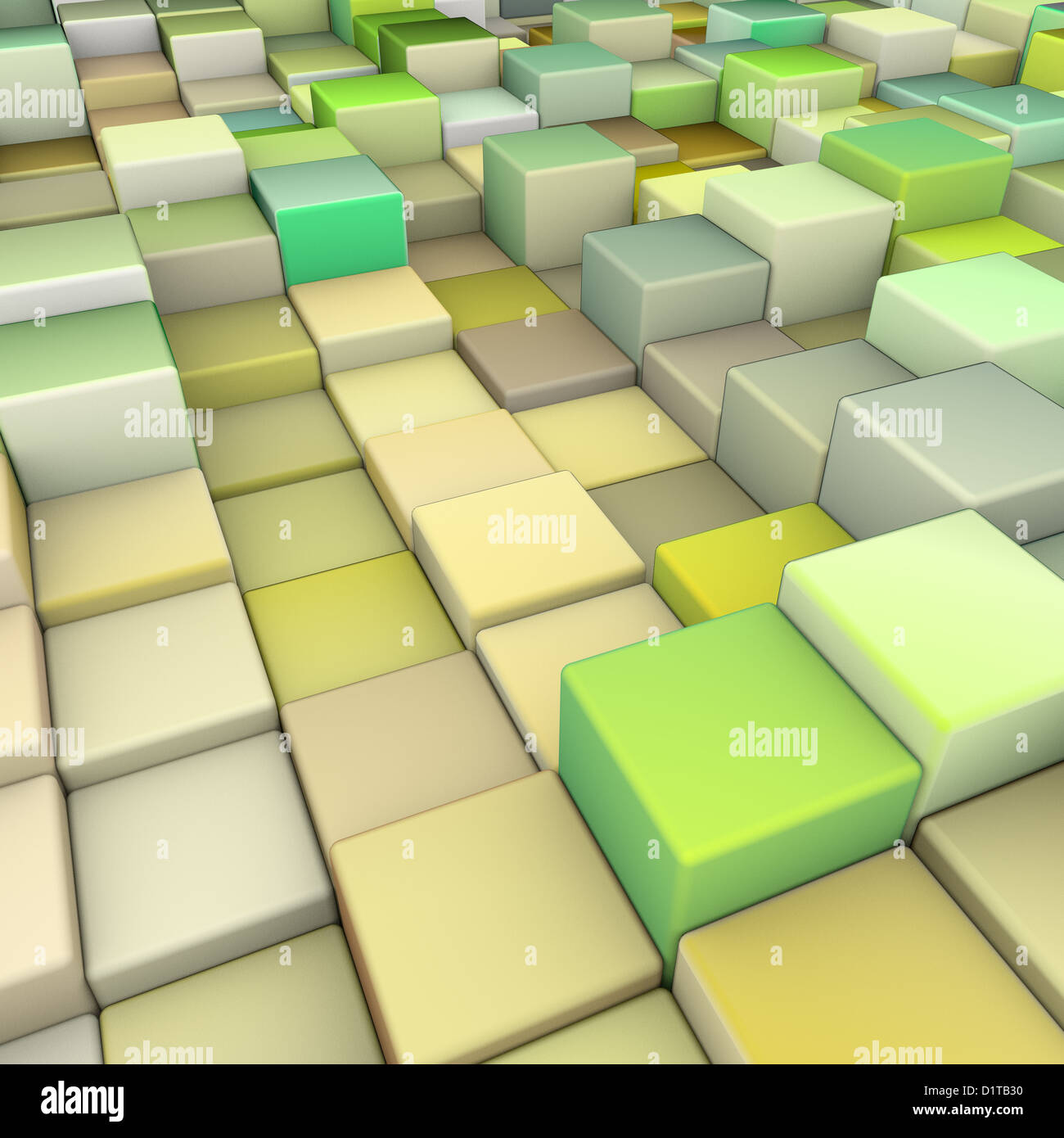 abstract 3d cubes backdrop in yellow green Stock Photo - Alamy
