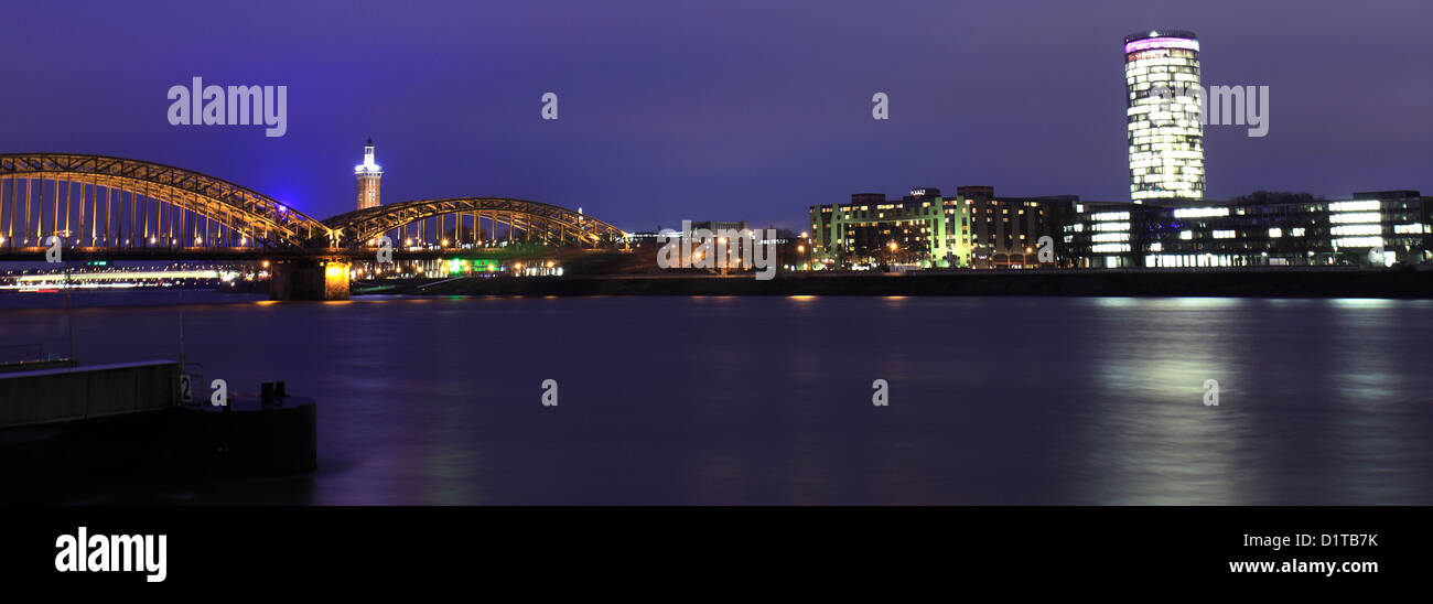 Hohenzollern bridge over the Rhine River, Cologne City North Rhine ...