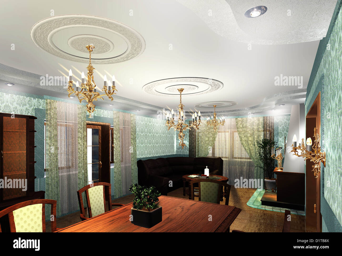 Interior room (3d rendering Stock Photo - Alamy