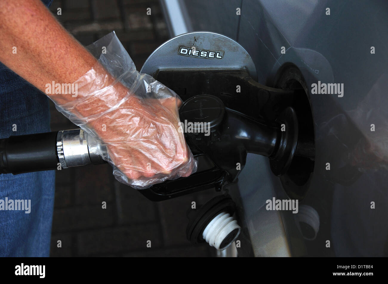 Filling up the car with diesel Stock Photo - Alamy
