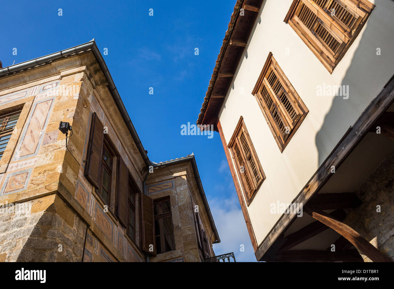 Stone houses in Xanthi's Old Town in Greece Stock Photo - Alamy