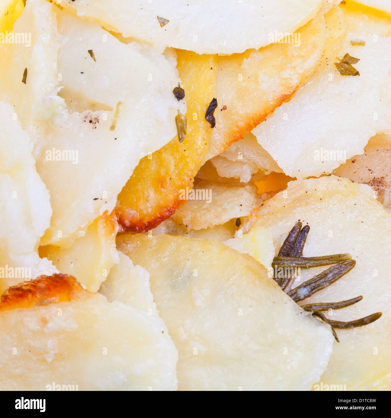 food background from sliced baked potatoes close up Stock Photo - Alamy
