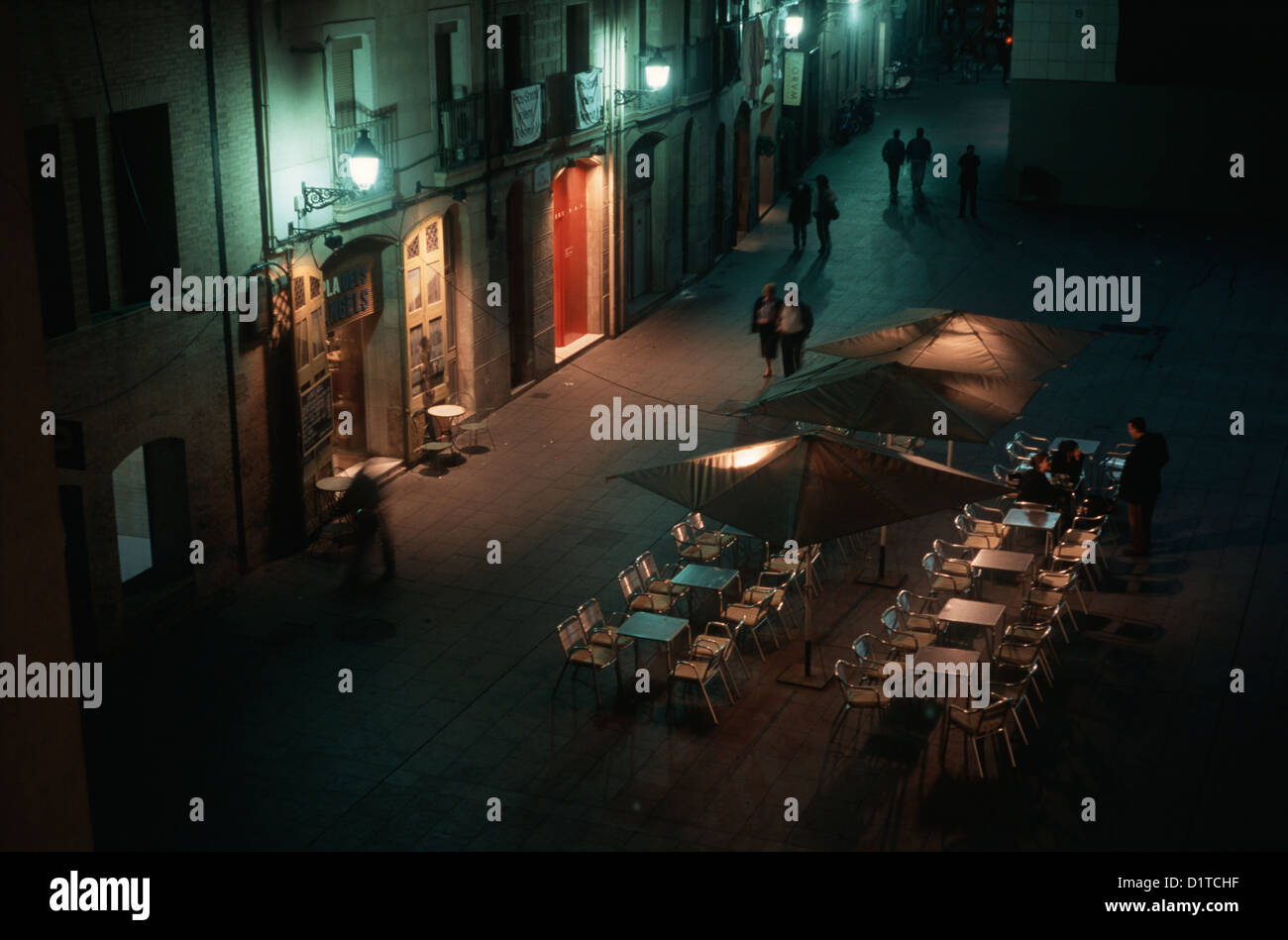 Street cafe, night, Barcelona, Spain Stock Photo - Alamy