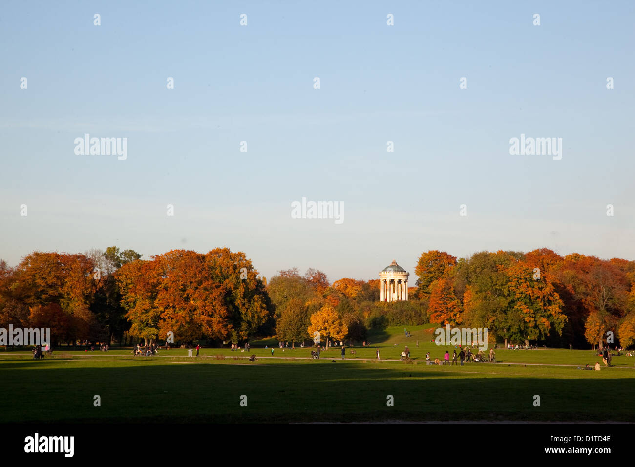 A colour image of the English Garden in Munich, Germany in the Fall ...