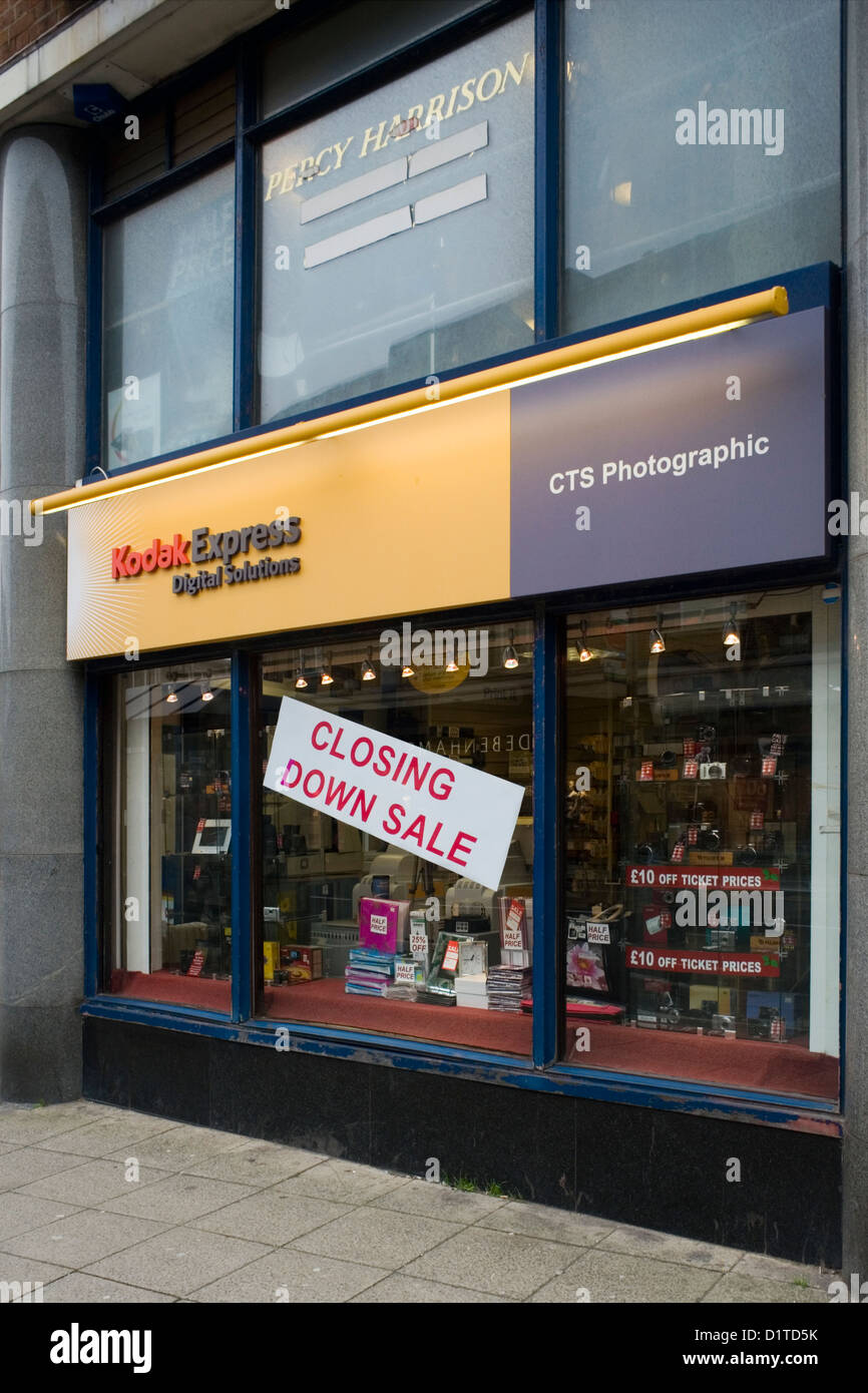 high street independent photographic retailer with closing down sign in ...