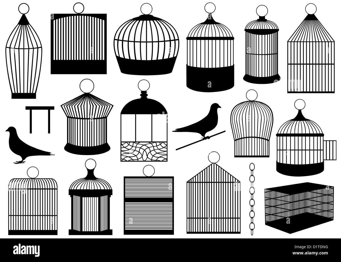 Bird cages isolated Stock Photo - Alamy