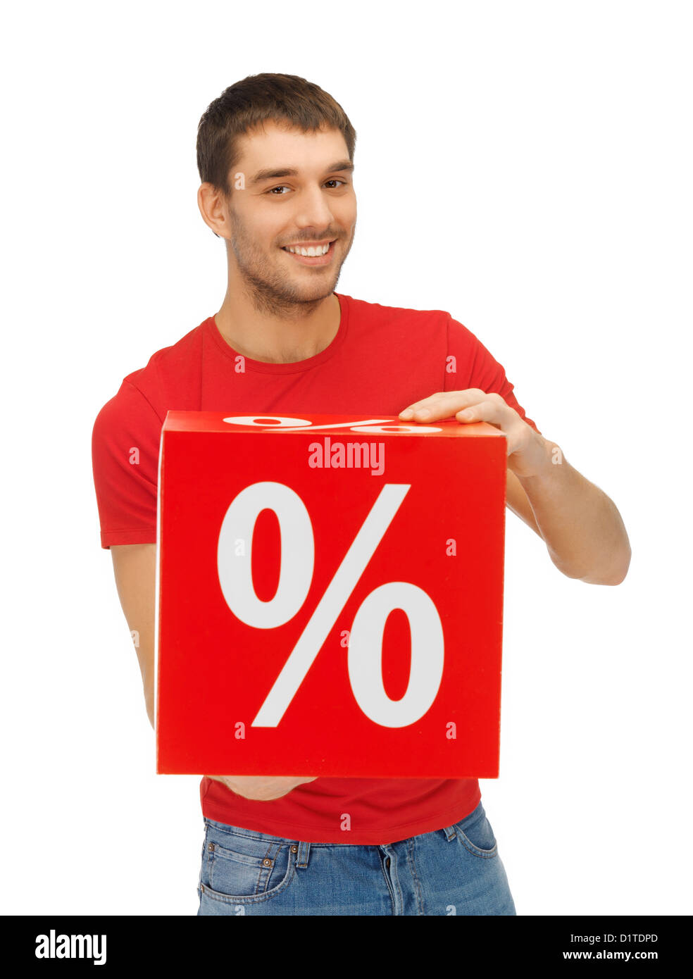 man with percent sign Stock Photo - Alamy