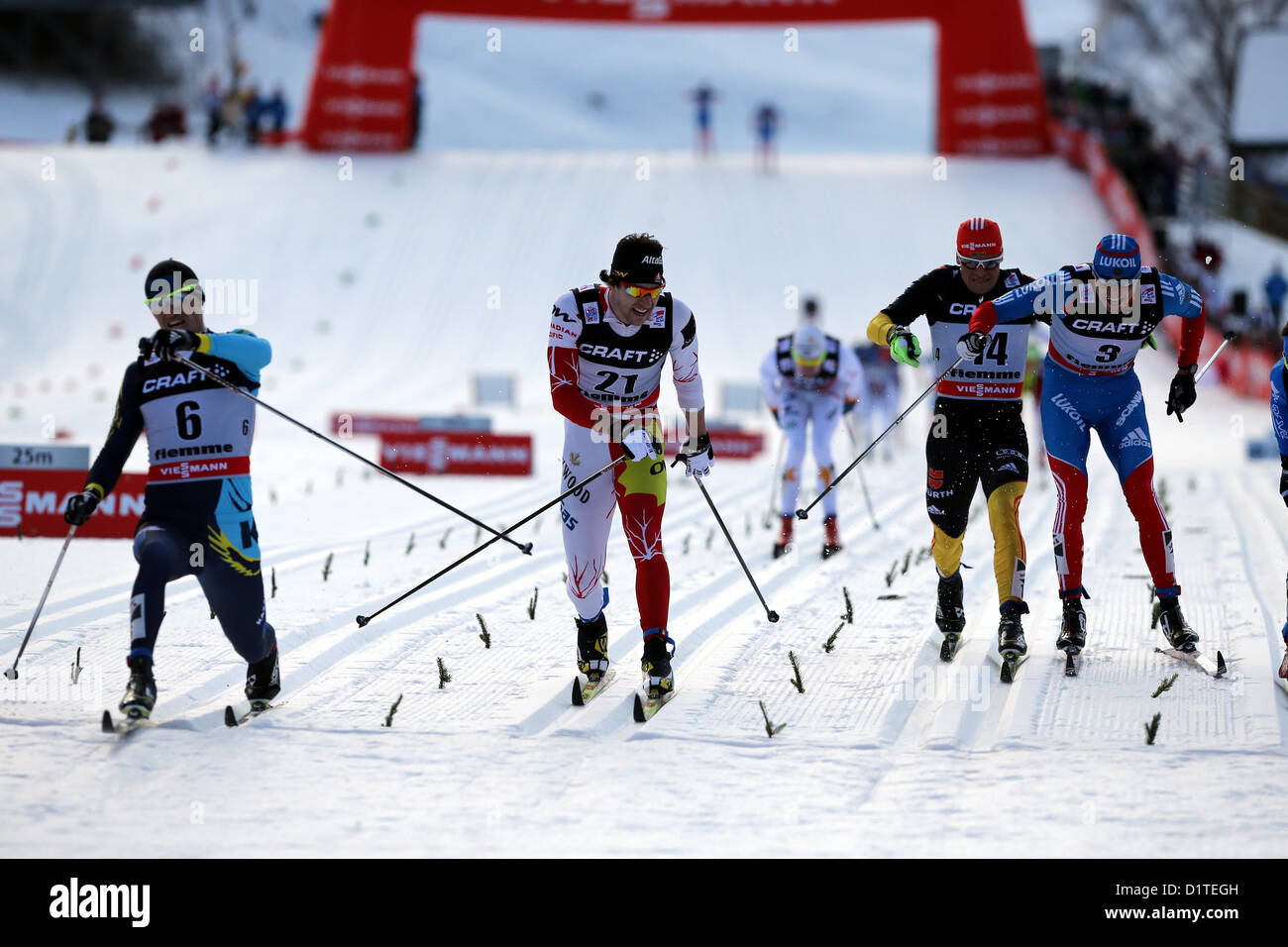 05.01.2013 Val Di Fiemme, Italy. L to R Alexey Poltoranin (KAZ), Alex ...