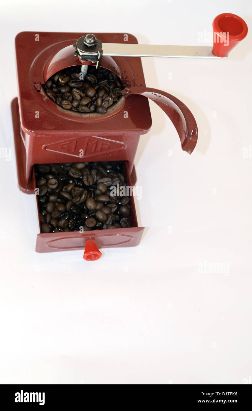 Coffee grinder on white background Stock Photo - Alamy