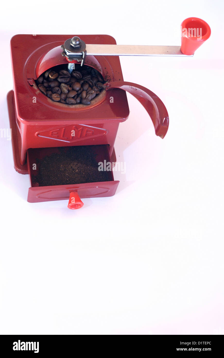 Coffee grinder on white background Stock Photo - Alamy