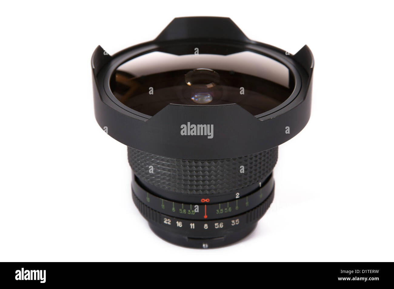 Fish-eye lens isolated on white background Stock Photo - Alamy