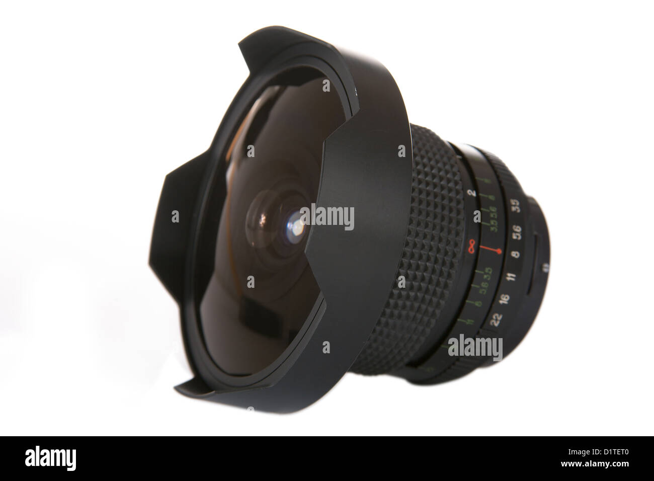 Fish-eye lens isolated on white background Stock Photo - Alamy