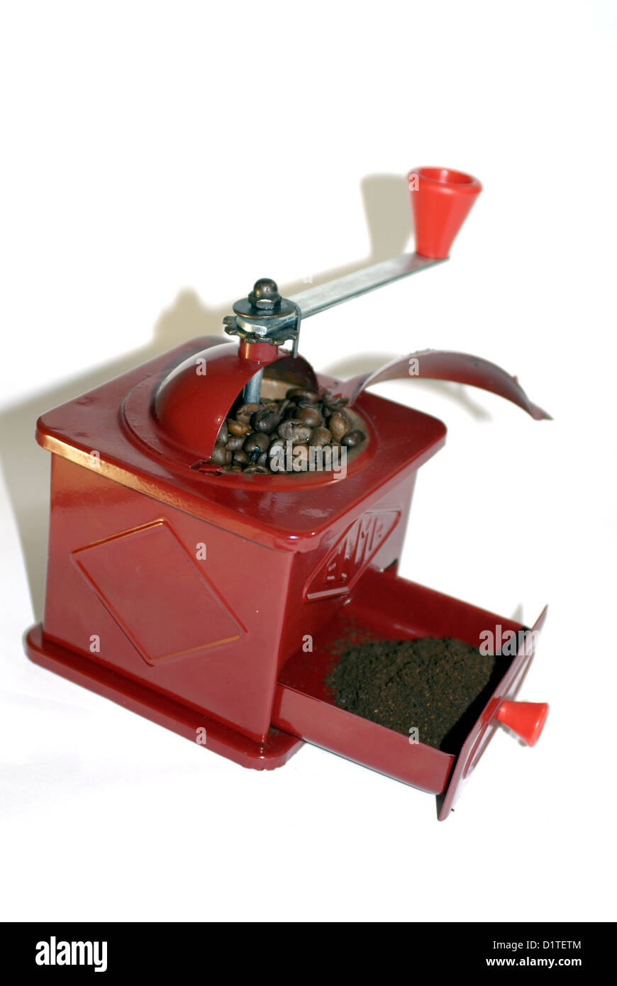 Coffee grinder on white background Stock Photo - Alamy