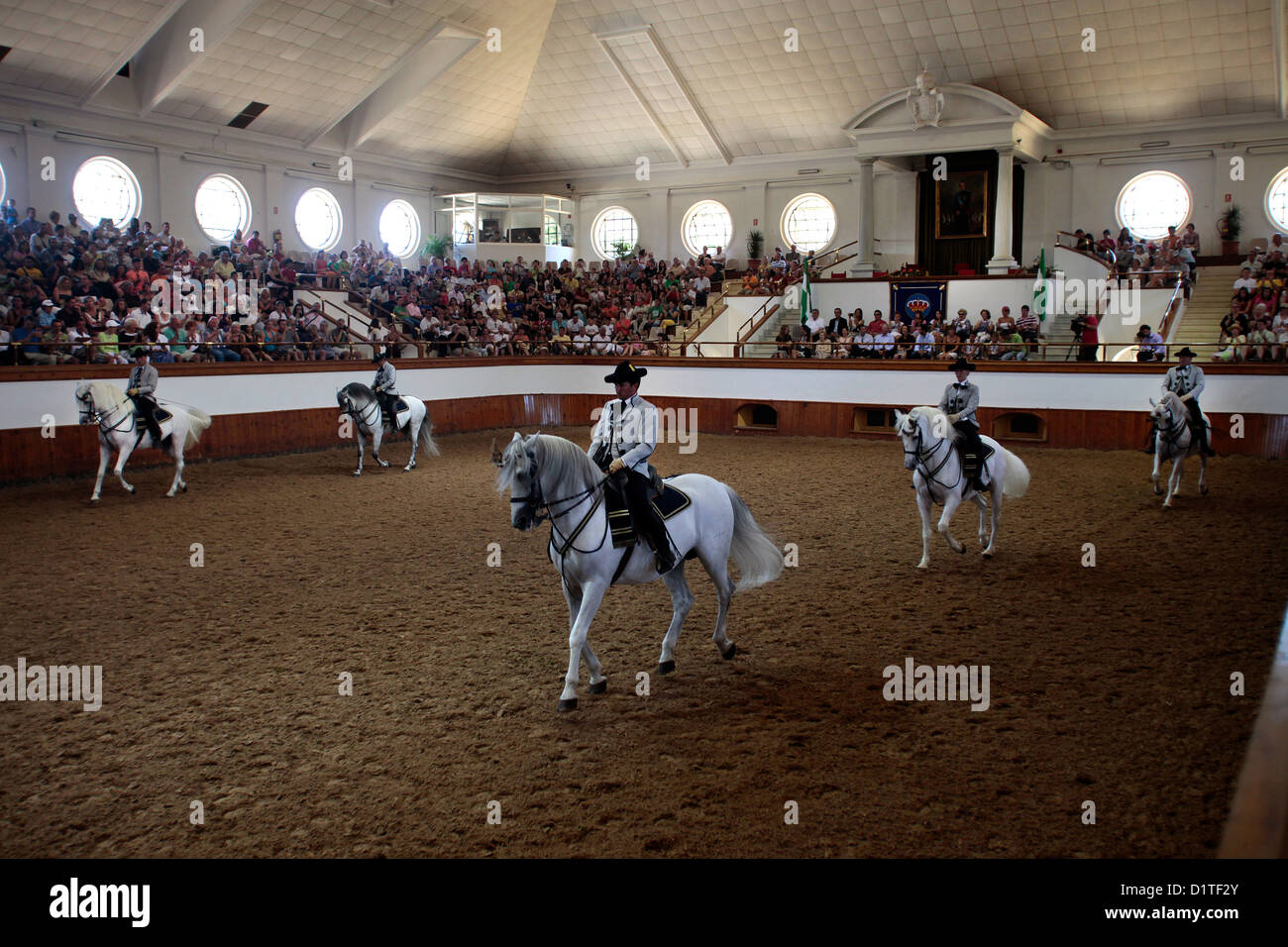 Jerez de la Frontera, Spain, trick rider in the Royal Andalusian Riding ...