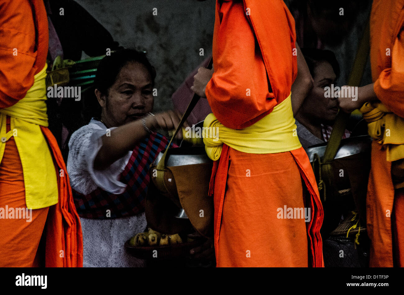 Tak Bat Alms Giving Ceremony Luang Prabang Laos // LUANG PRABANG, Laos ...