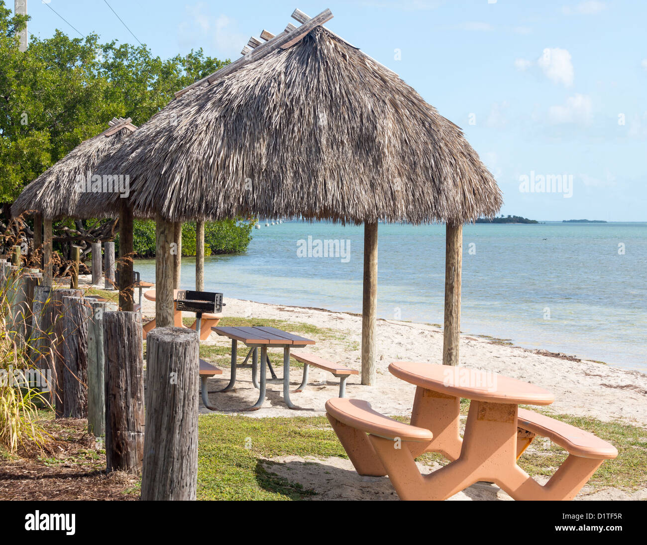 Florida Keys - Picnic area on a beach Stock Photo - Alamy