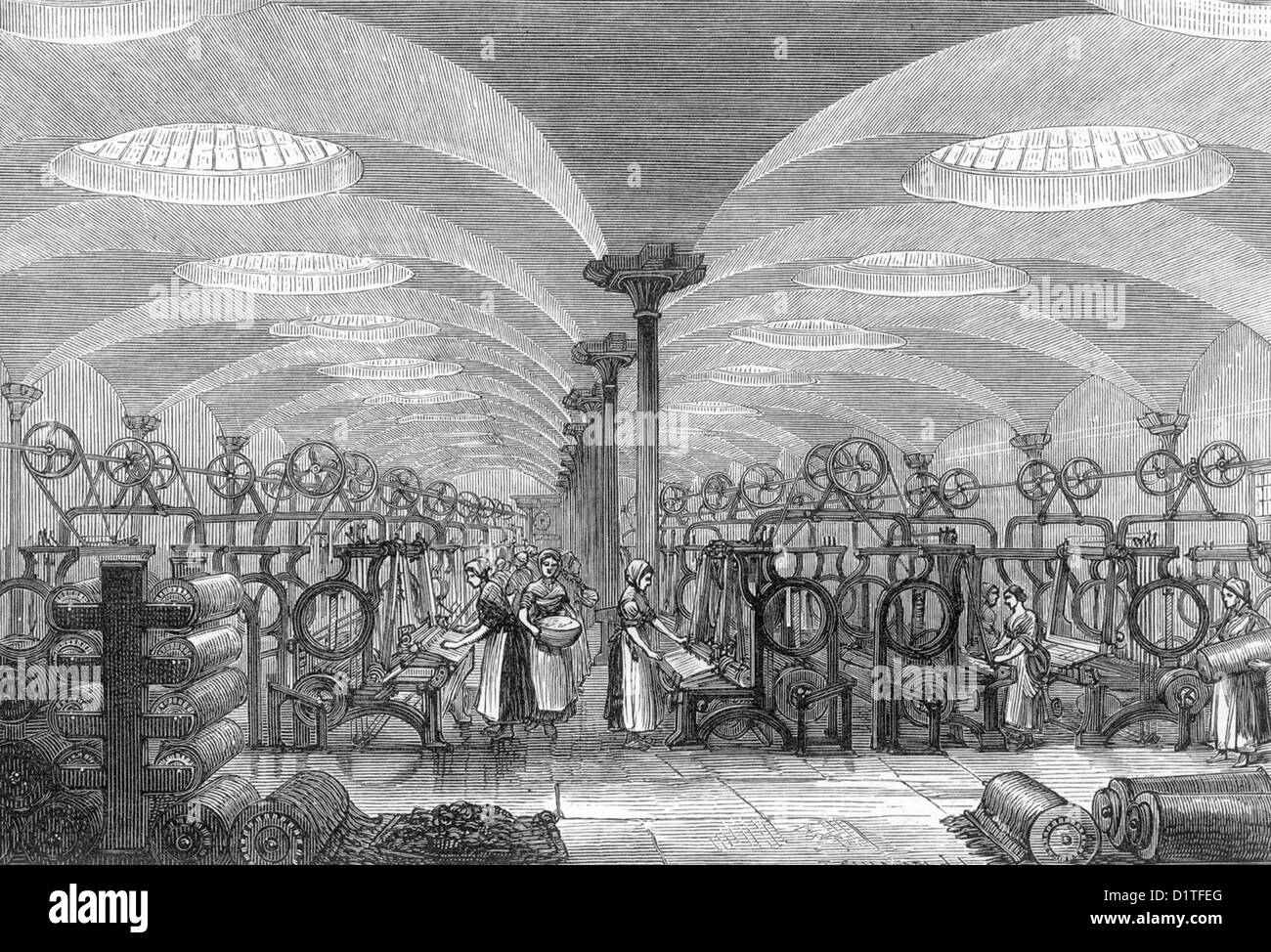 Interior of Marshall's Flax Mill; Leeds, Yorkshire; Late 19th Century ...