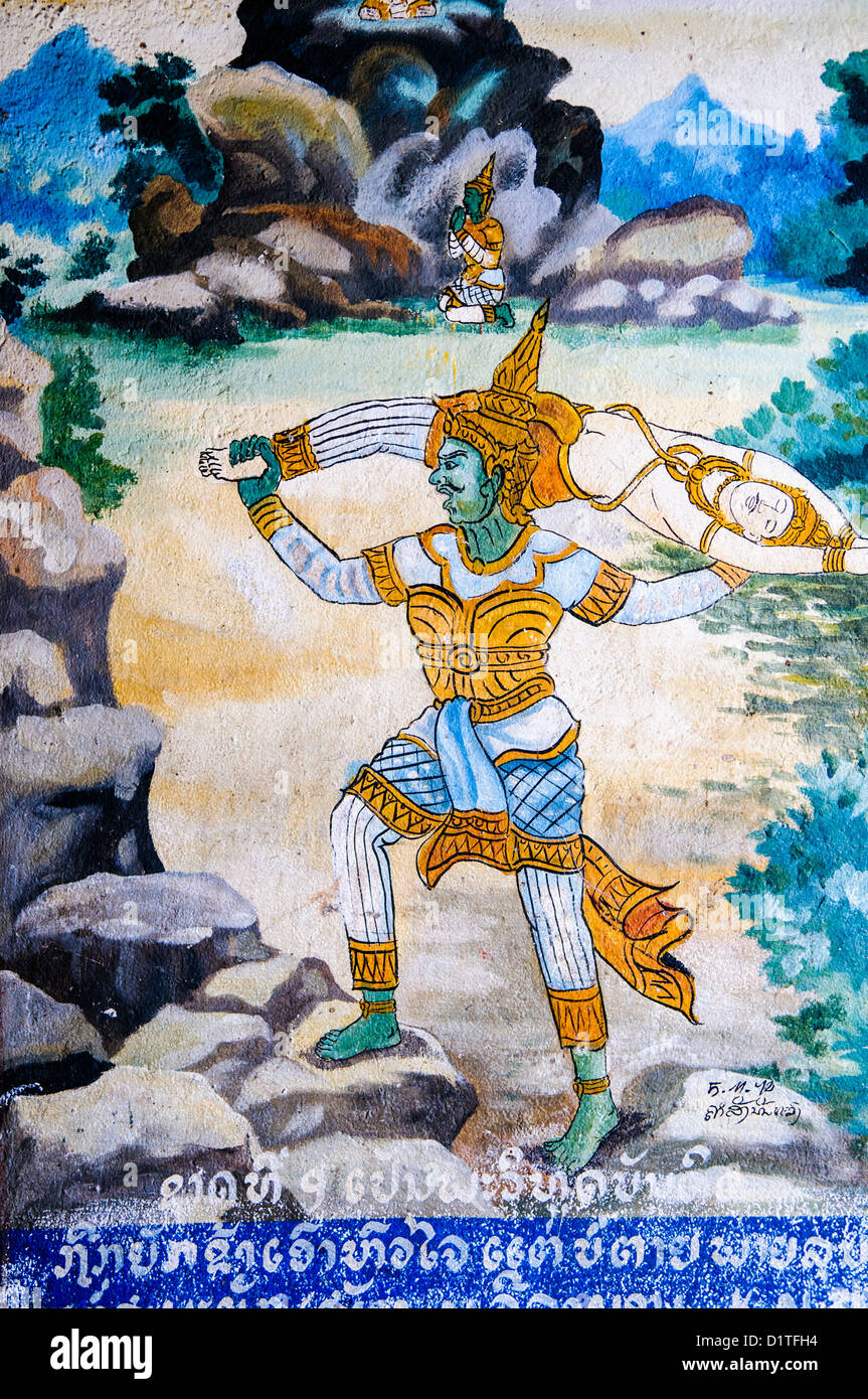 Wat Phonxay Sanasongkham Temple Painting Luang Prabang Laos // LUANG ...