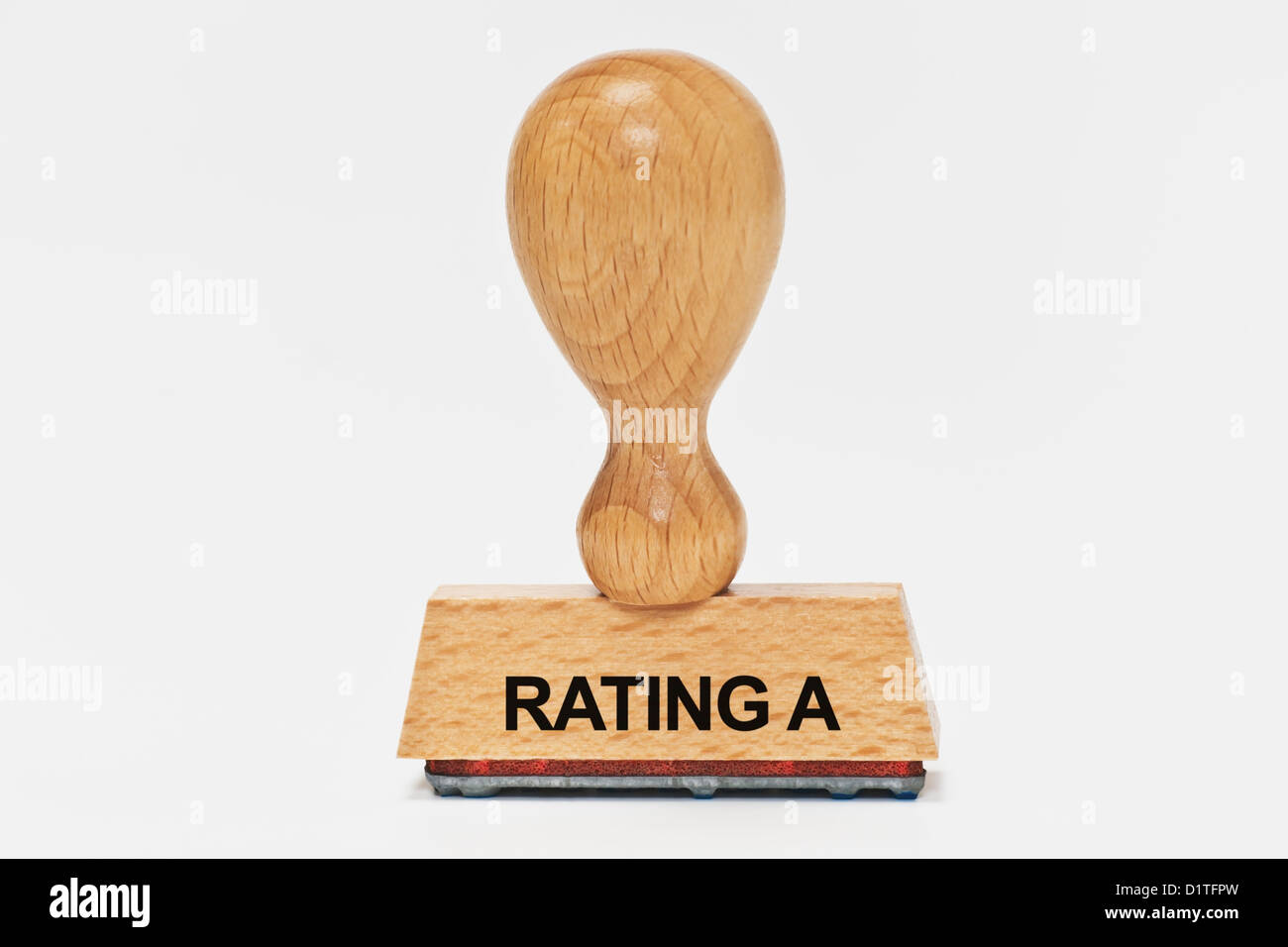 Detail photo of a stamp, with the inscription Rating A, background ...