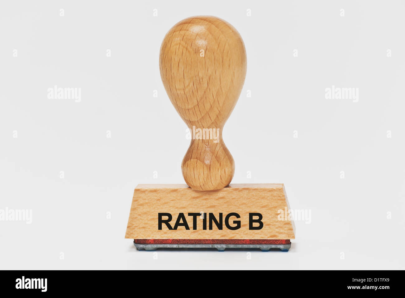 Detail photo of a stamp, with the inscription Rating B, background ...