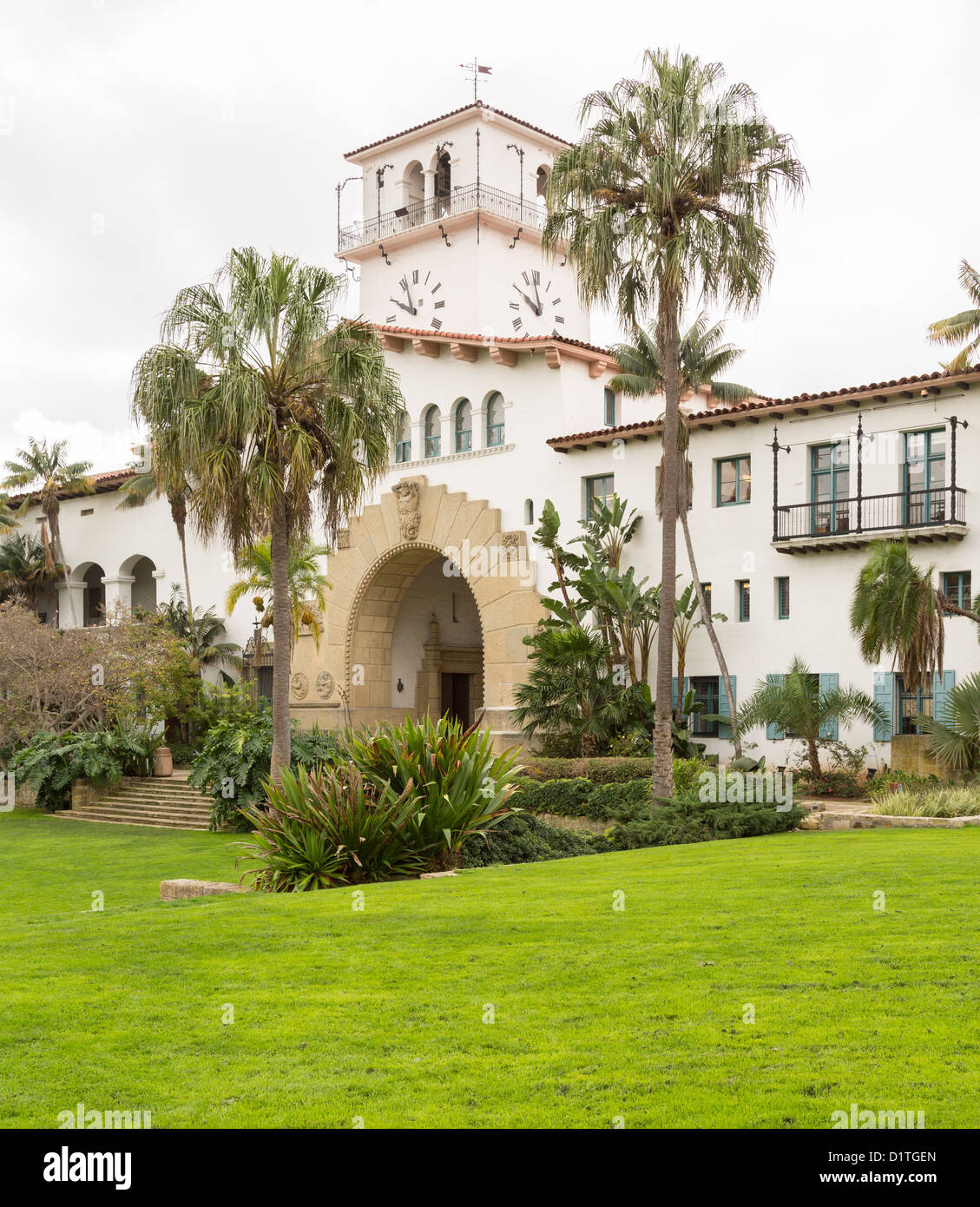 Exterior of famous Santa Barbara court house in California Stock Photo ...