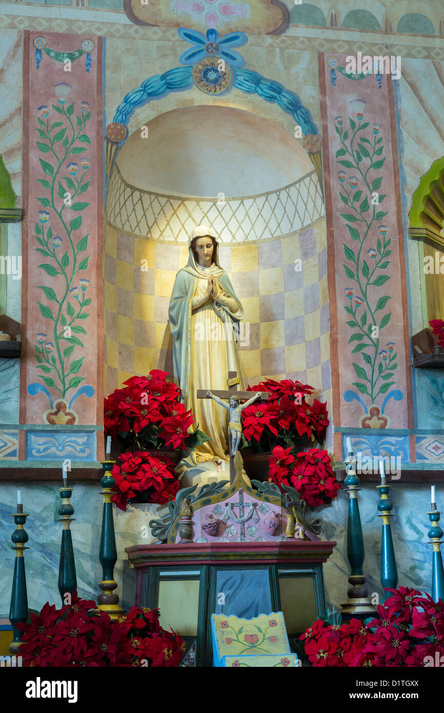 Mary statue in main chapel at Mission La Purisima Conception in ...