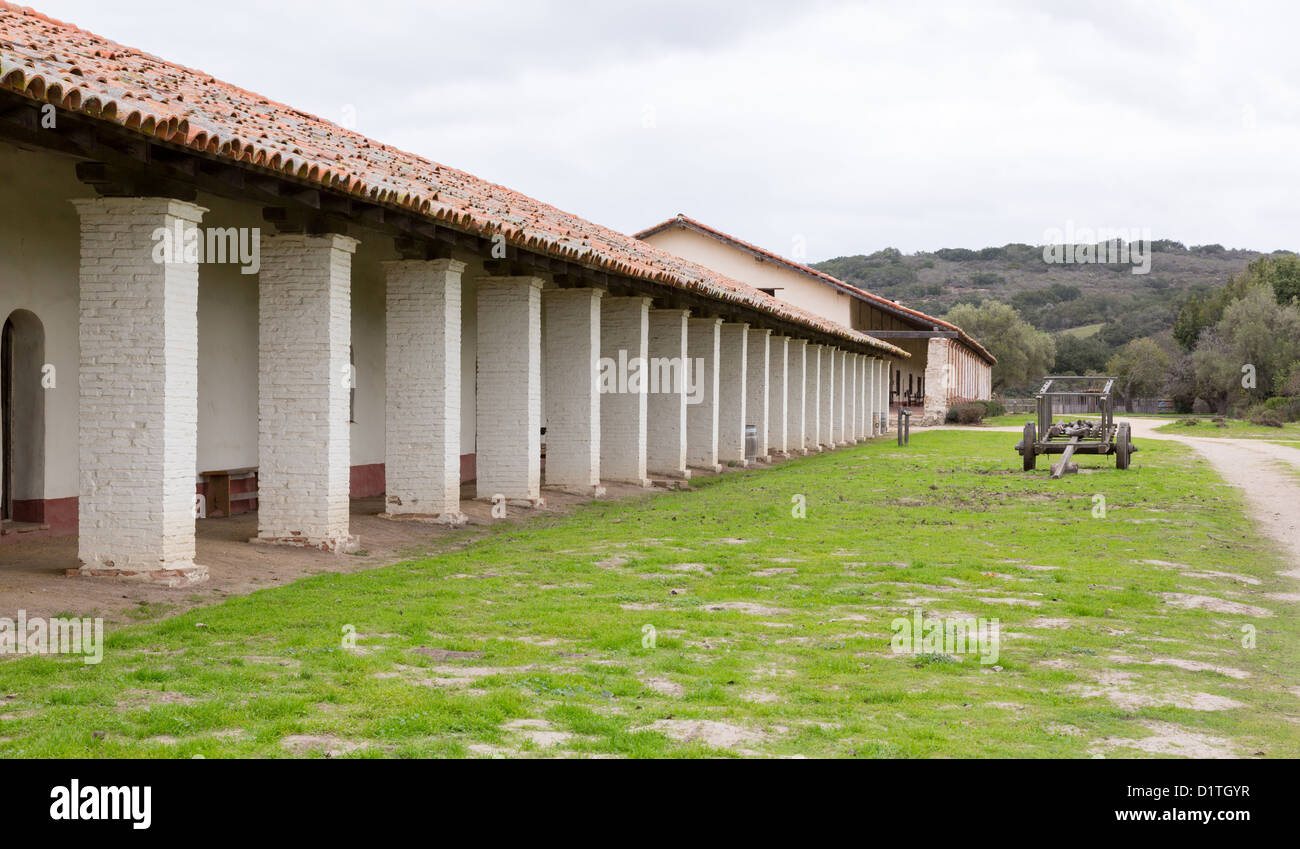 Long walkway at Mission La Purisima Conception in California State Park ...