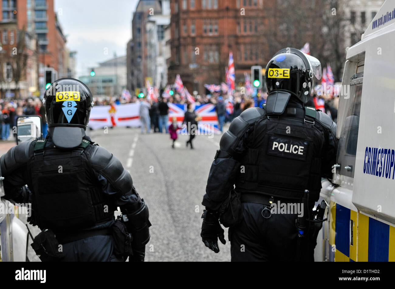 5th January 2013. Belfast, Northern Ireland - PSNI Officers from the ...