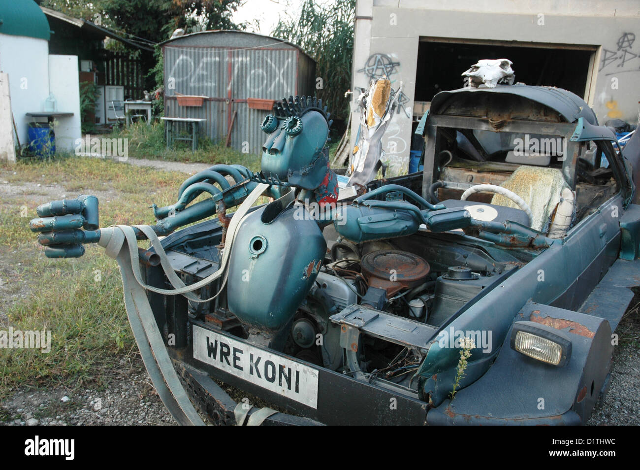 Santarcangelo di Romagna (Rimini, Italy), sculpture of the MWC (Mutoid ...