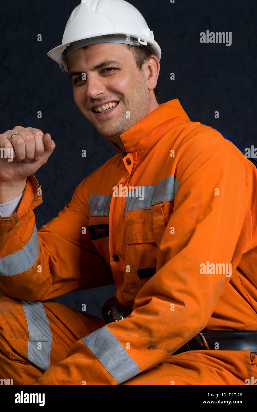 Worker with cheering expression after successful job stock photo Stock ...